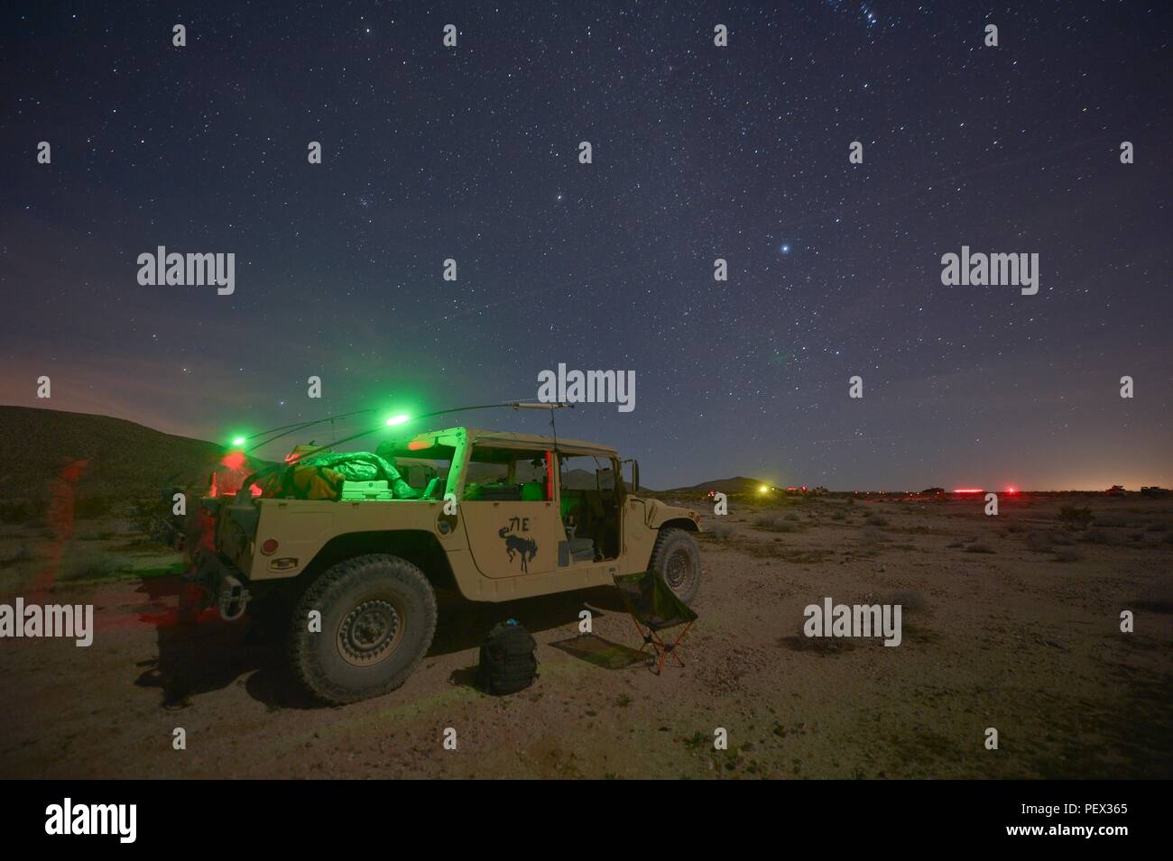 A tactical vehicle assigned to National Training Center observer ...