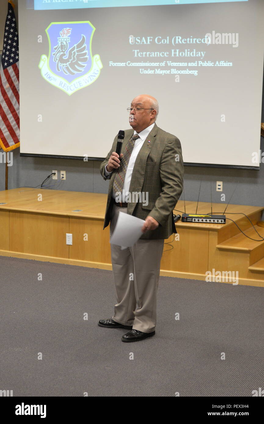 WESTHAMPTON BEACH, New York- Colonel (retired) Terrance Holiday talks ...