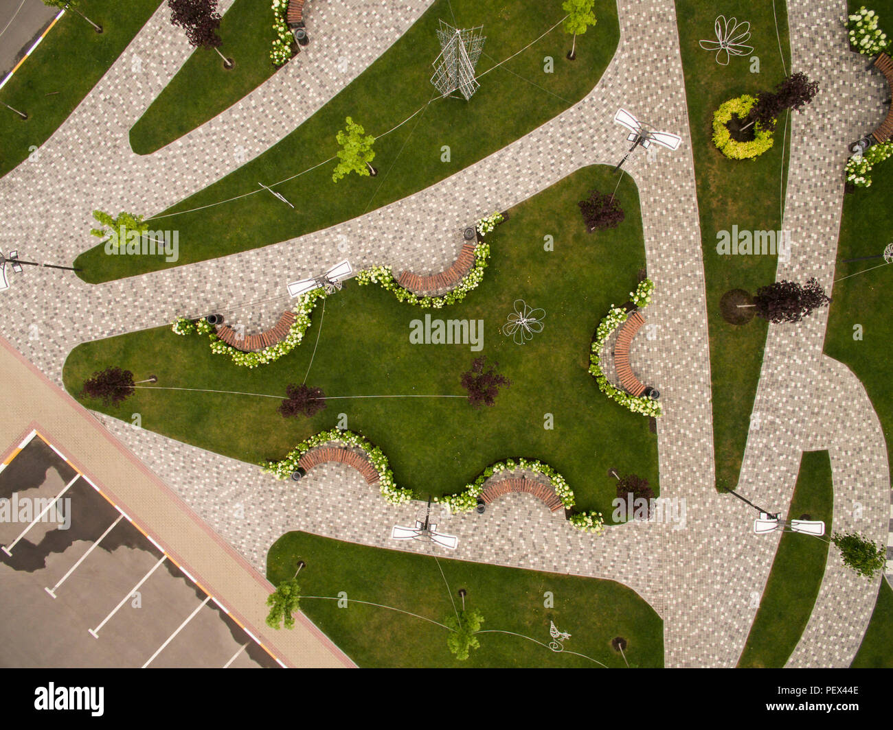 city park, square, top view Stock Photo - Alamy