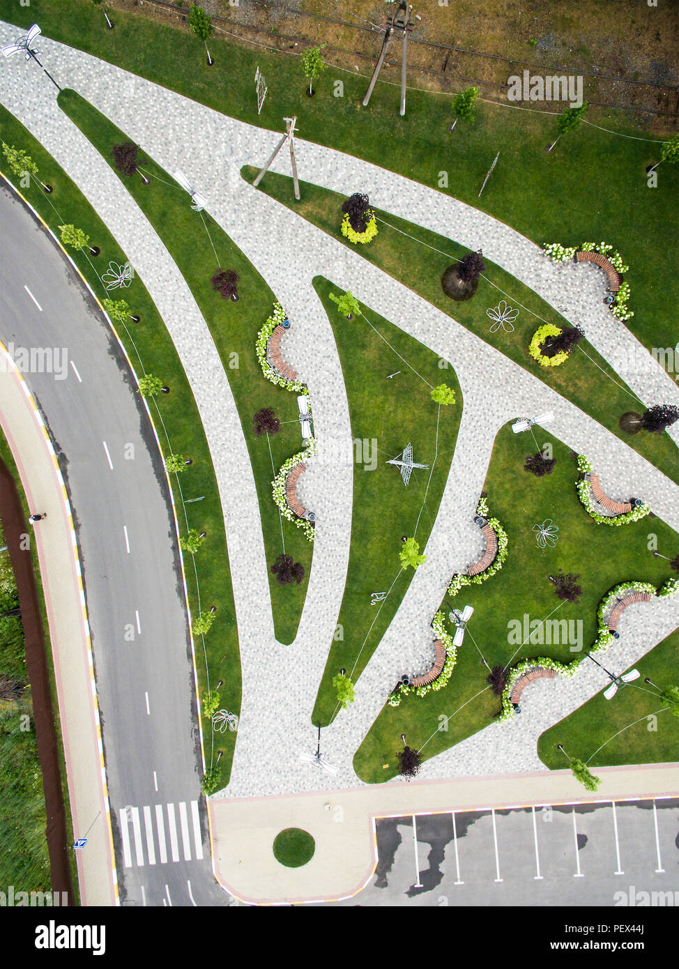 city park, square, top view Stock Photo - Alamy