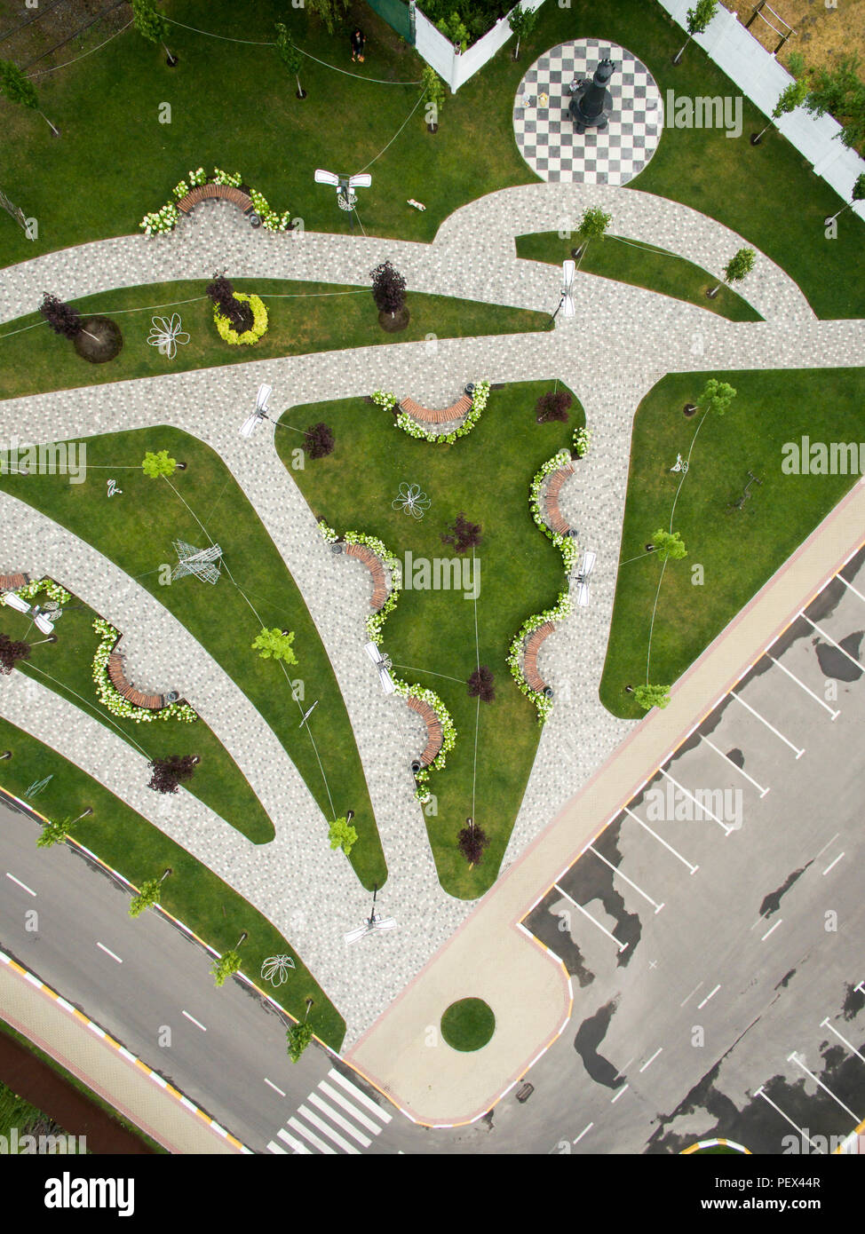 city park, square, top view Stock Photo - Alamy