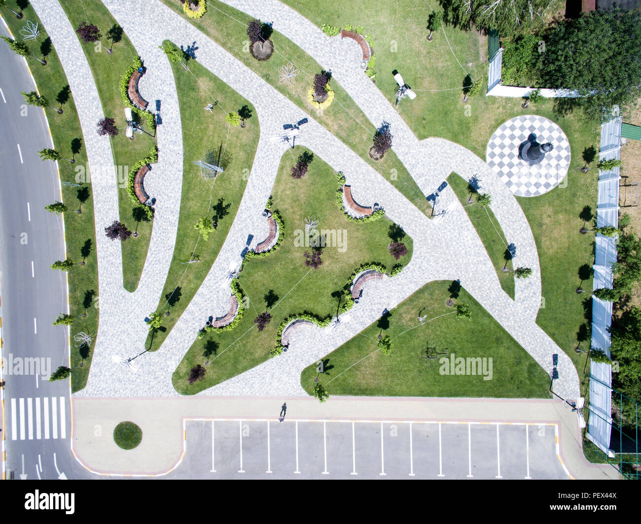 city park, square, top view Stock Photo - Alamy