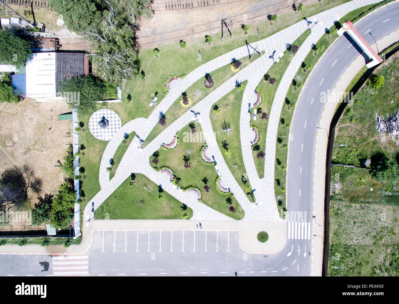 city park, square, top view Stock Photo - Alamy