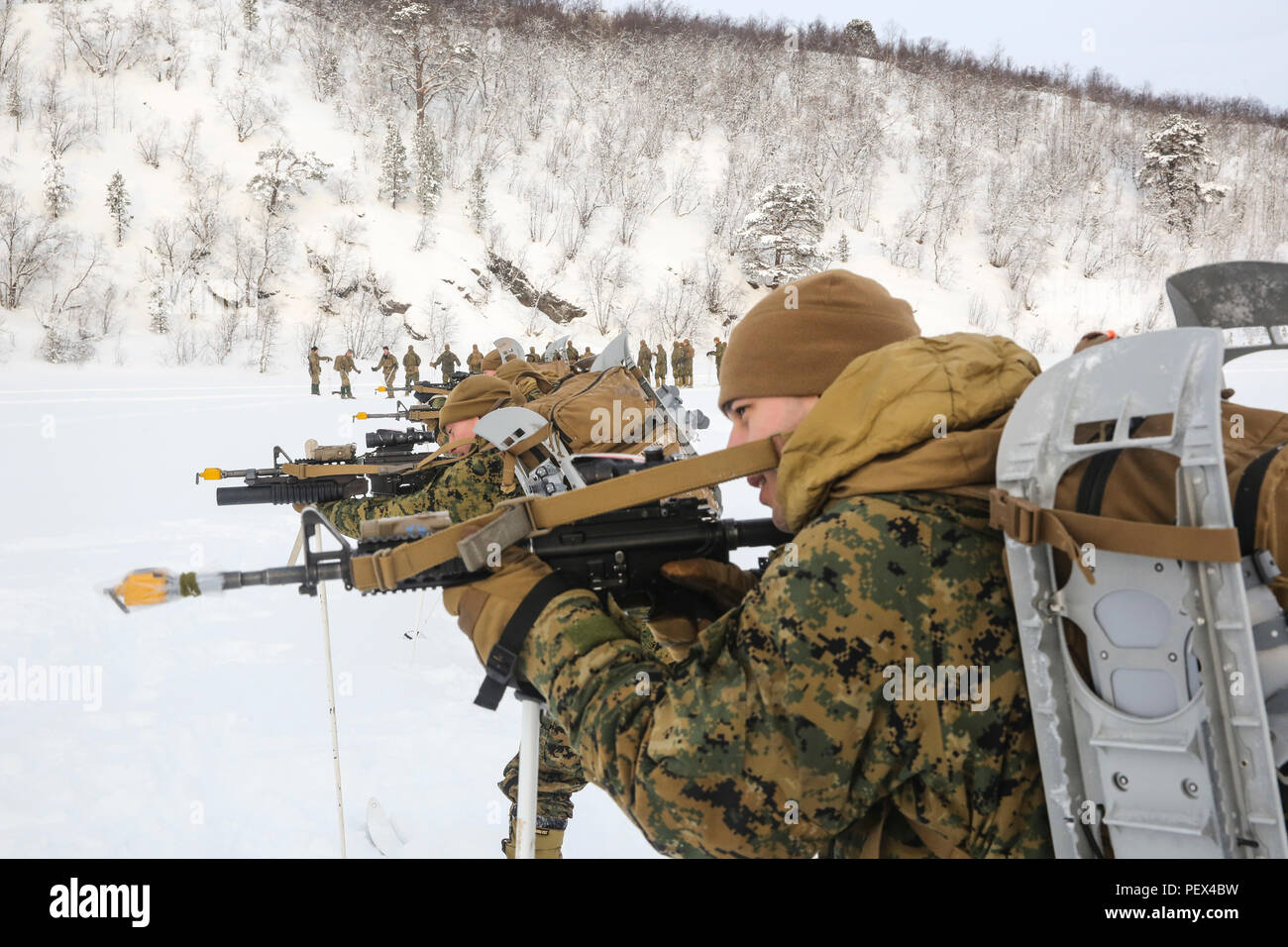 Marines with Black Sea Rotational Force line up and rehearse various ...