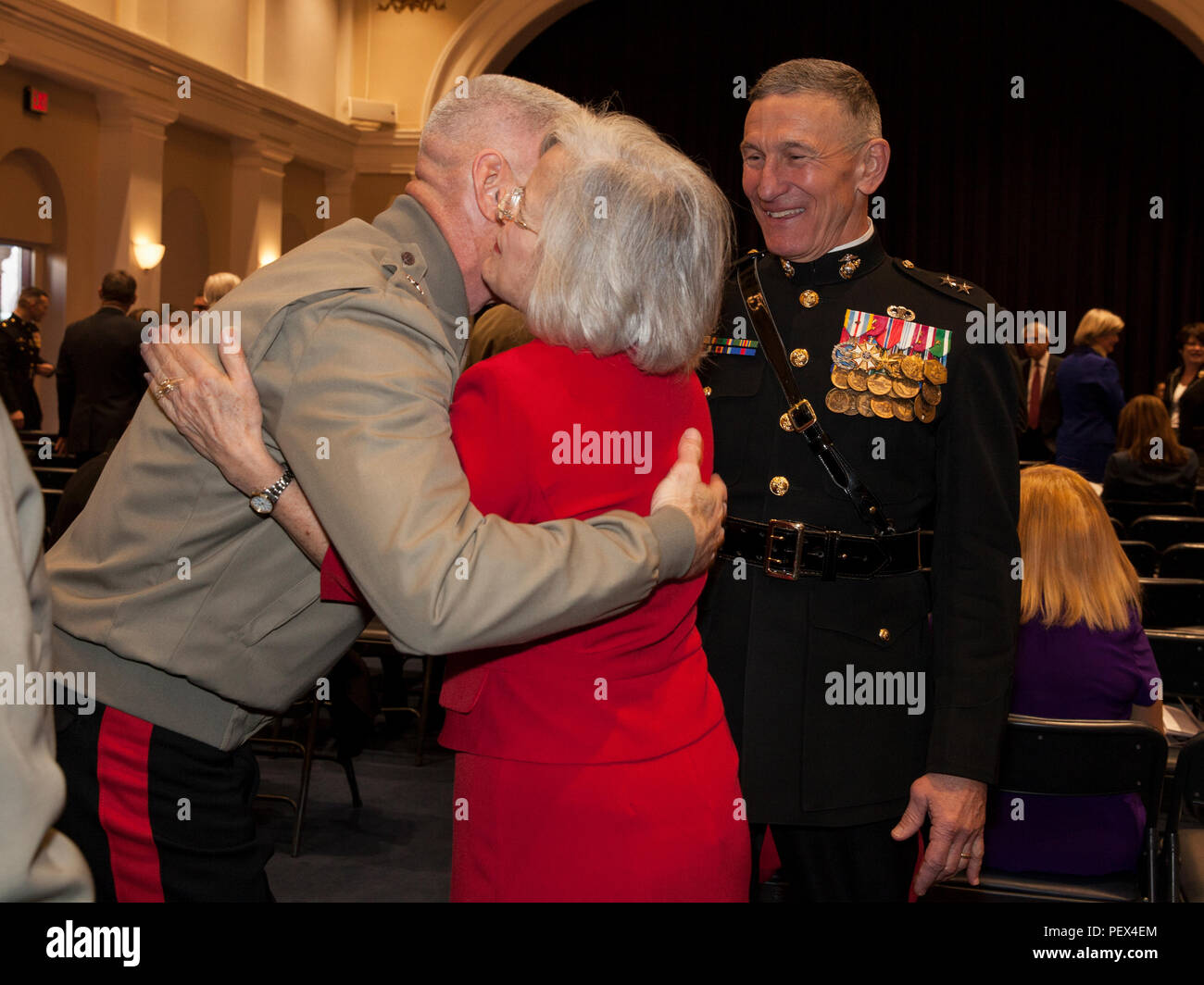 U.S. Marines and guests attend U.S. Marine Corps Maj. Gen. Michael R ...