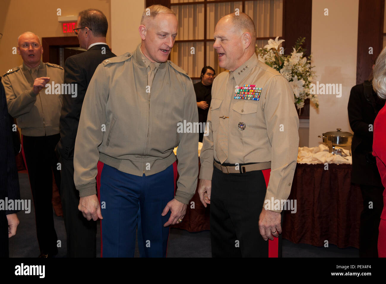 U.S. Marines and guests attend U.S. Marine Corps Maj. Gen. Michael R ...