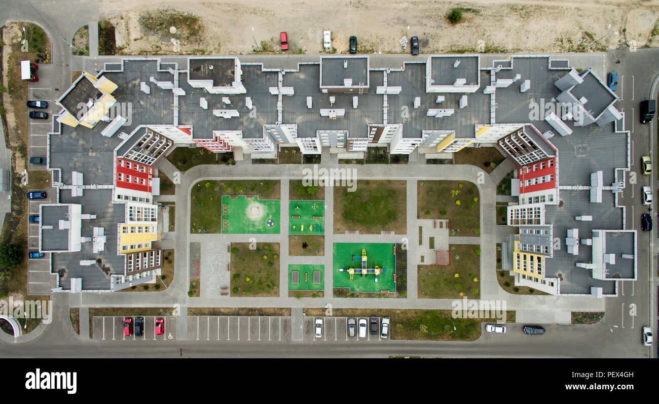 urban courtyard, high-rise building, top view Stock Photo - Alamy