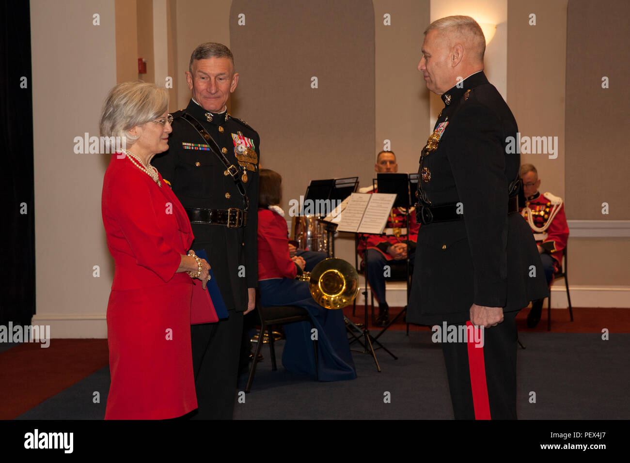U.S. Marines and guests attend U.S. Marine Corps Maj. Gen. Michael R ...