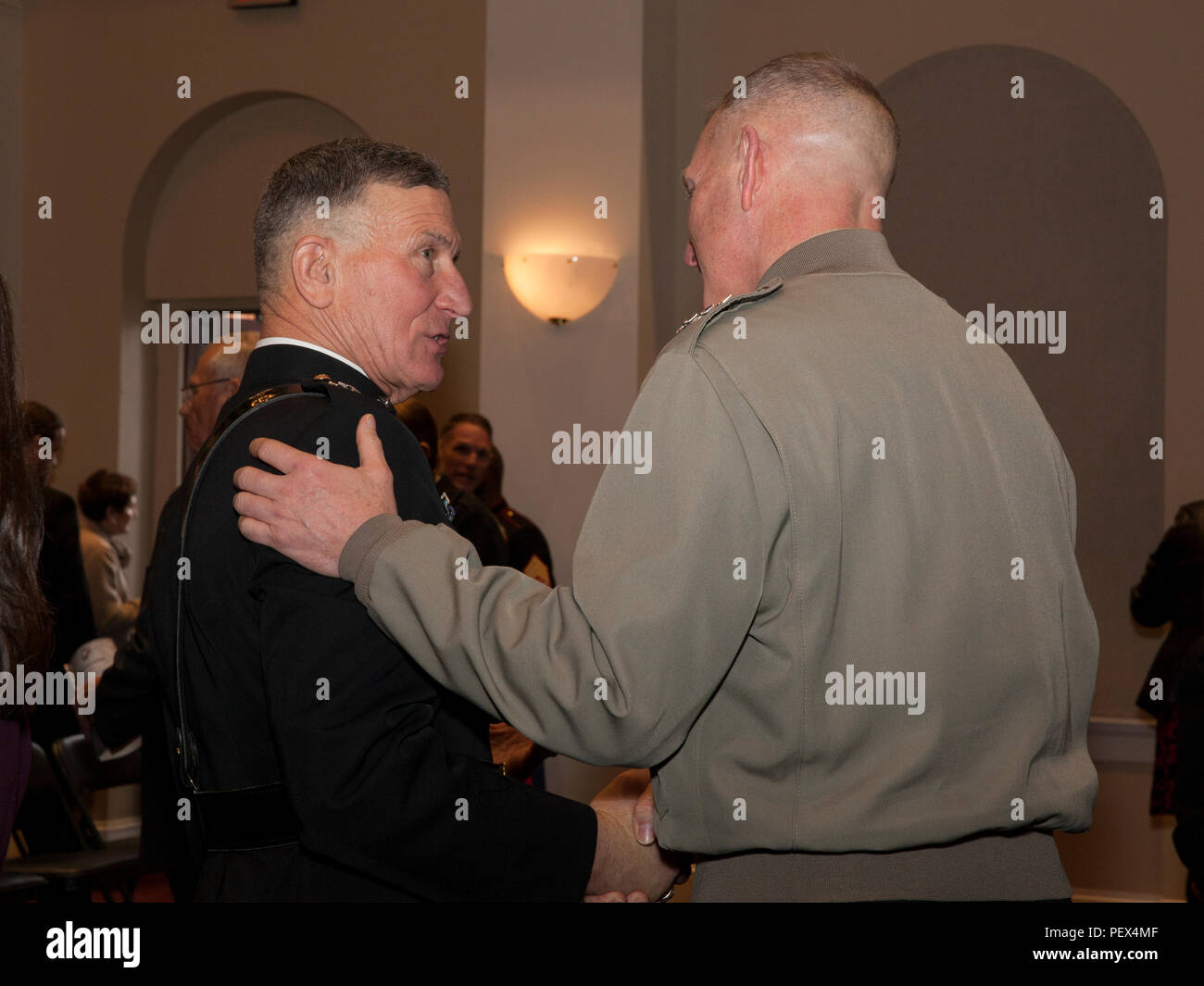U.S. Marines and guests attend U.S. Marine Corps Maj. Gen. Michael R ...