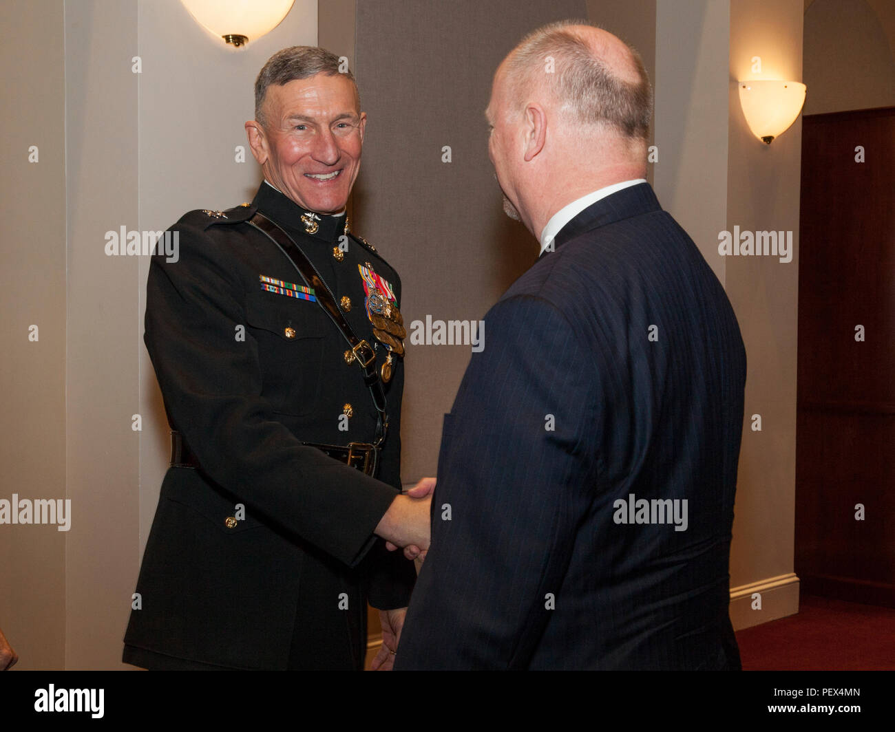 U.S. Marines and guests attend U.S. Marine Corps Maj. Gen. Michael R ...