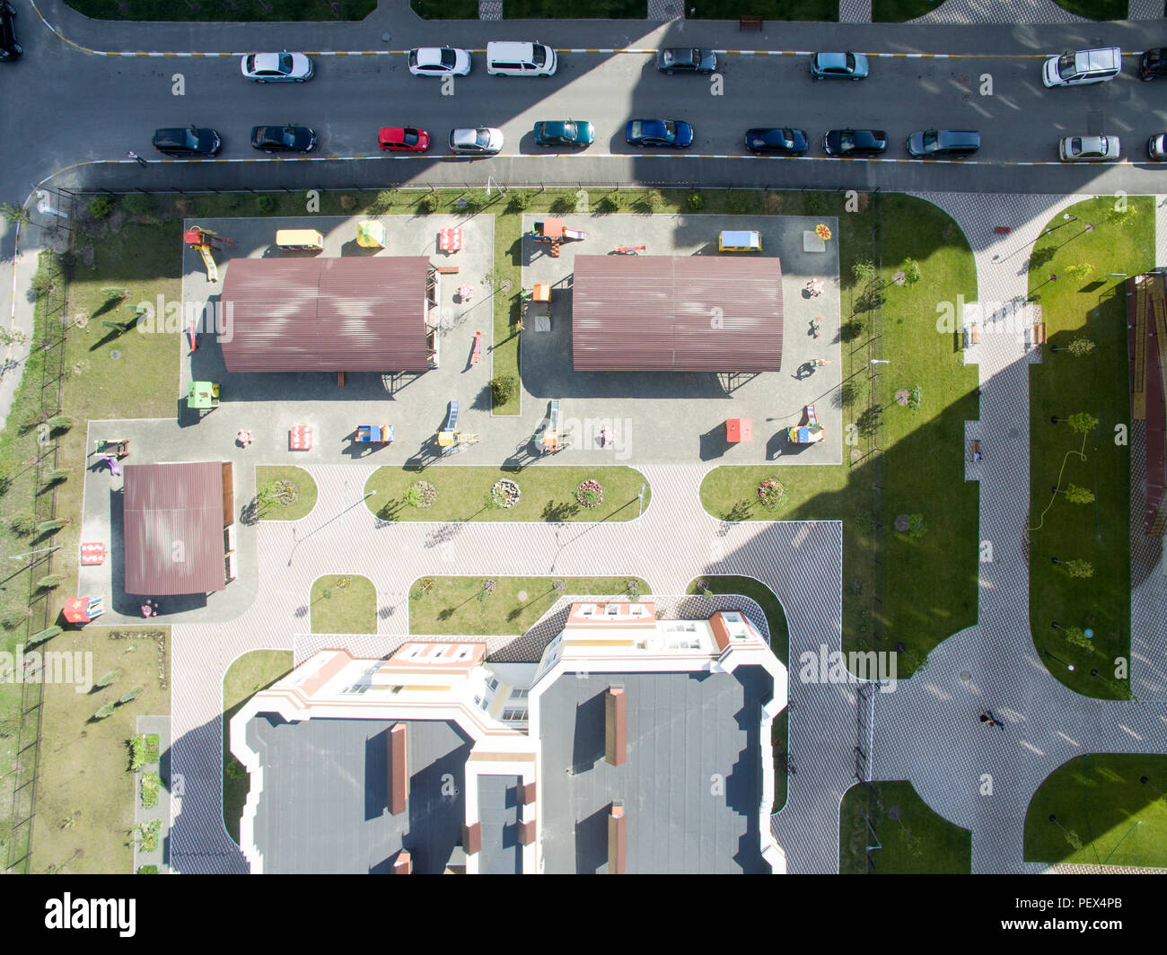 School Aerial View Children Playing High Resolution Stock Photography ...