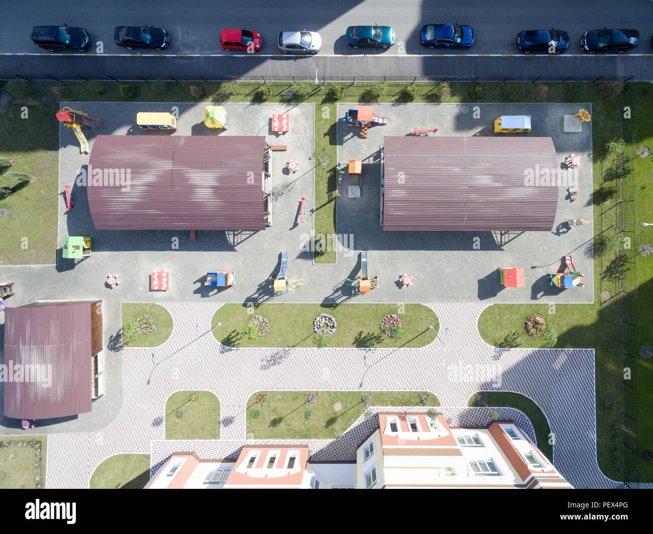 School Aerial View Children Playing High Resolution Stock Photography ...