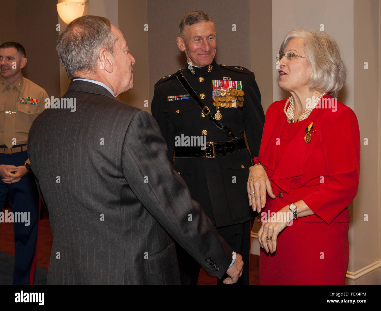 U.S. Marines and guests attend U.S. Marine Corps Maj. Gen. Michael R ...