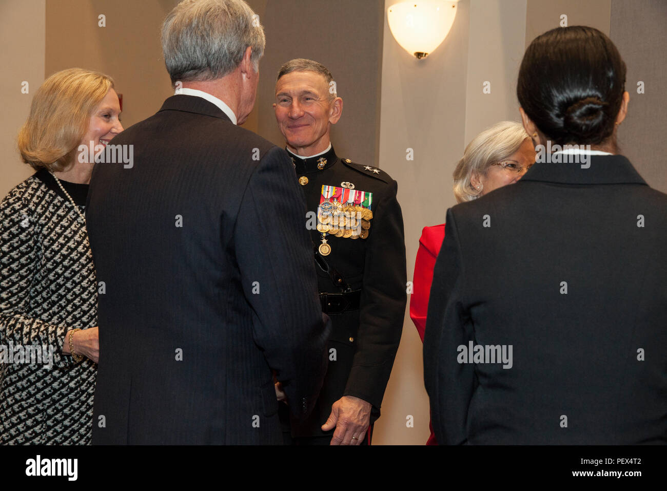 U.S. Marines and guests attend U.S. Marine Corps Maj. Gen. Michael R ...