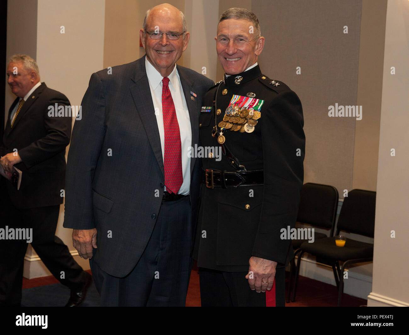 U.S. Marines and guests attend U.S. Marine Corps Maj. Gen. Michael R ...