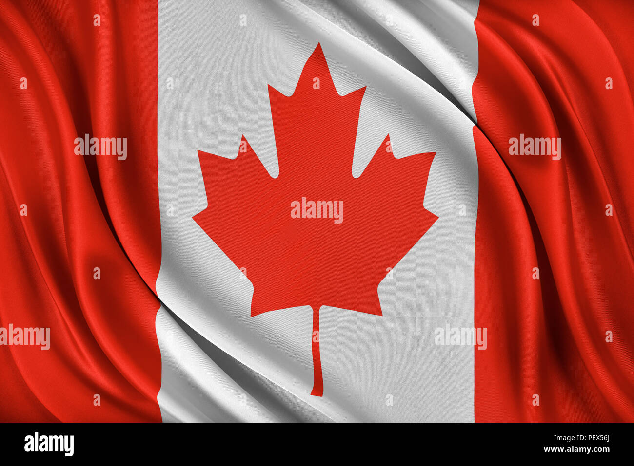Canada flag. Flag with a glossy silk texture Stock Photo - Alamy