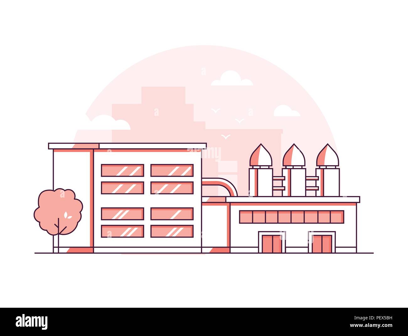 Modern building facade plant Stock Vector Images - Alamy