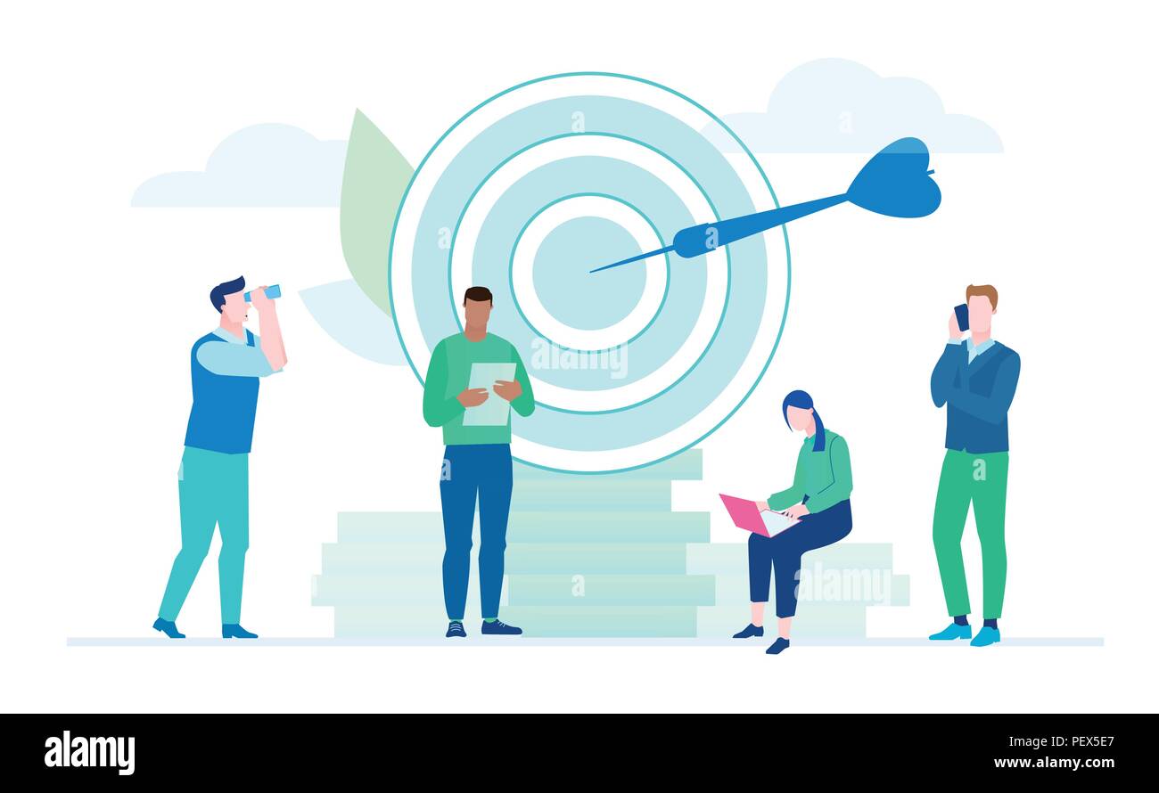 Business goals - flat design style colorful illustration Stock Vector ...