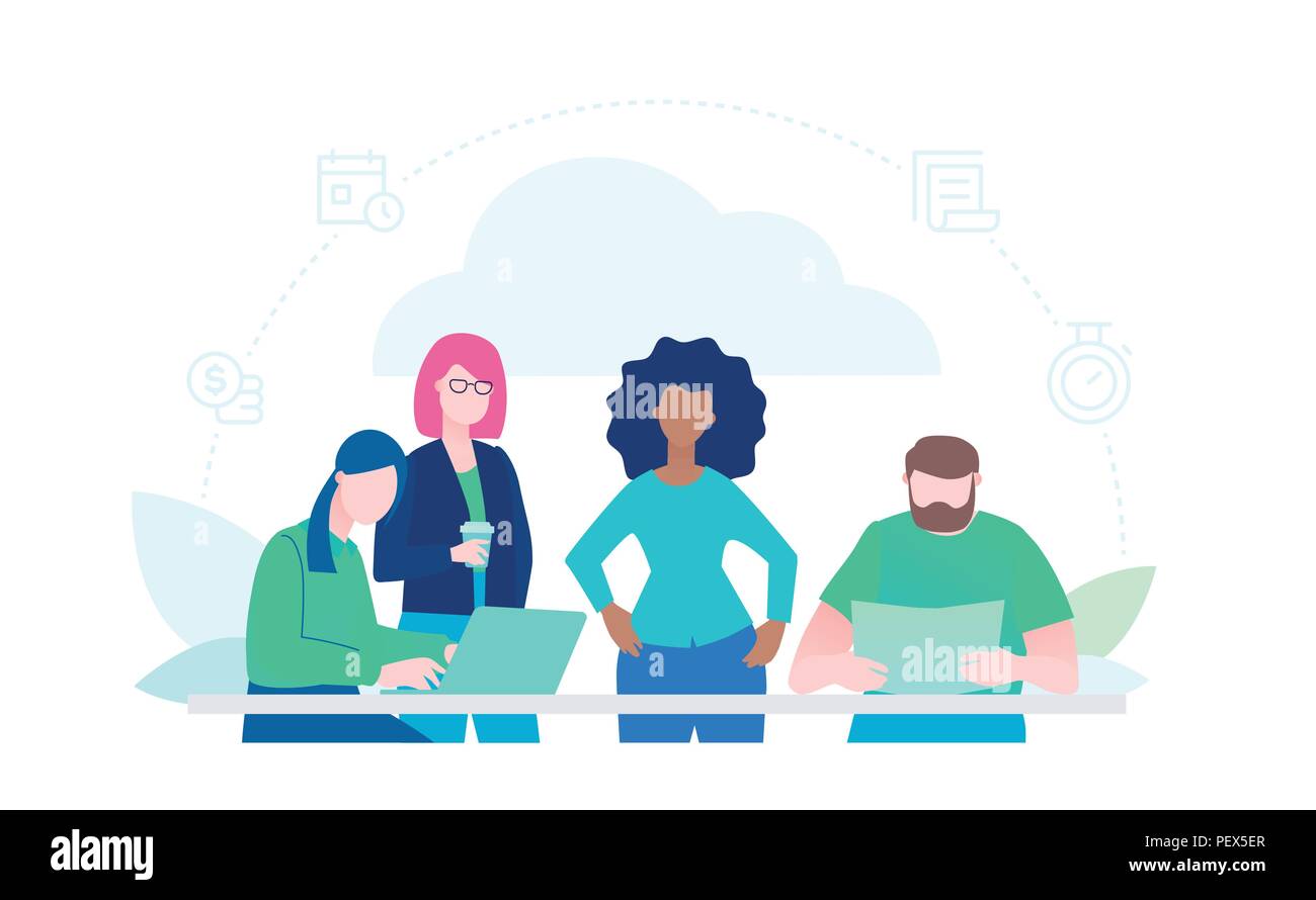 Creative group - flat design style colorful illustration Stock Vector ...