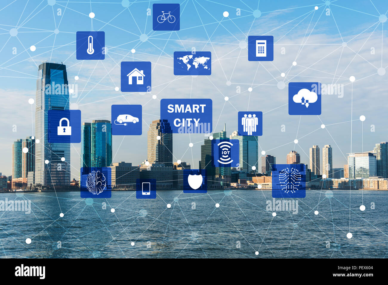 Concept of smart city and internet of things Stock Photo - Alamy