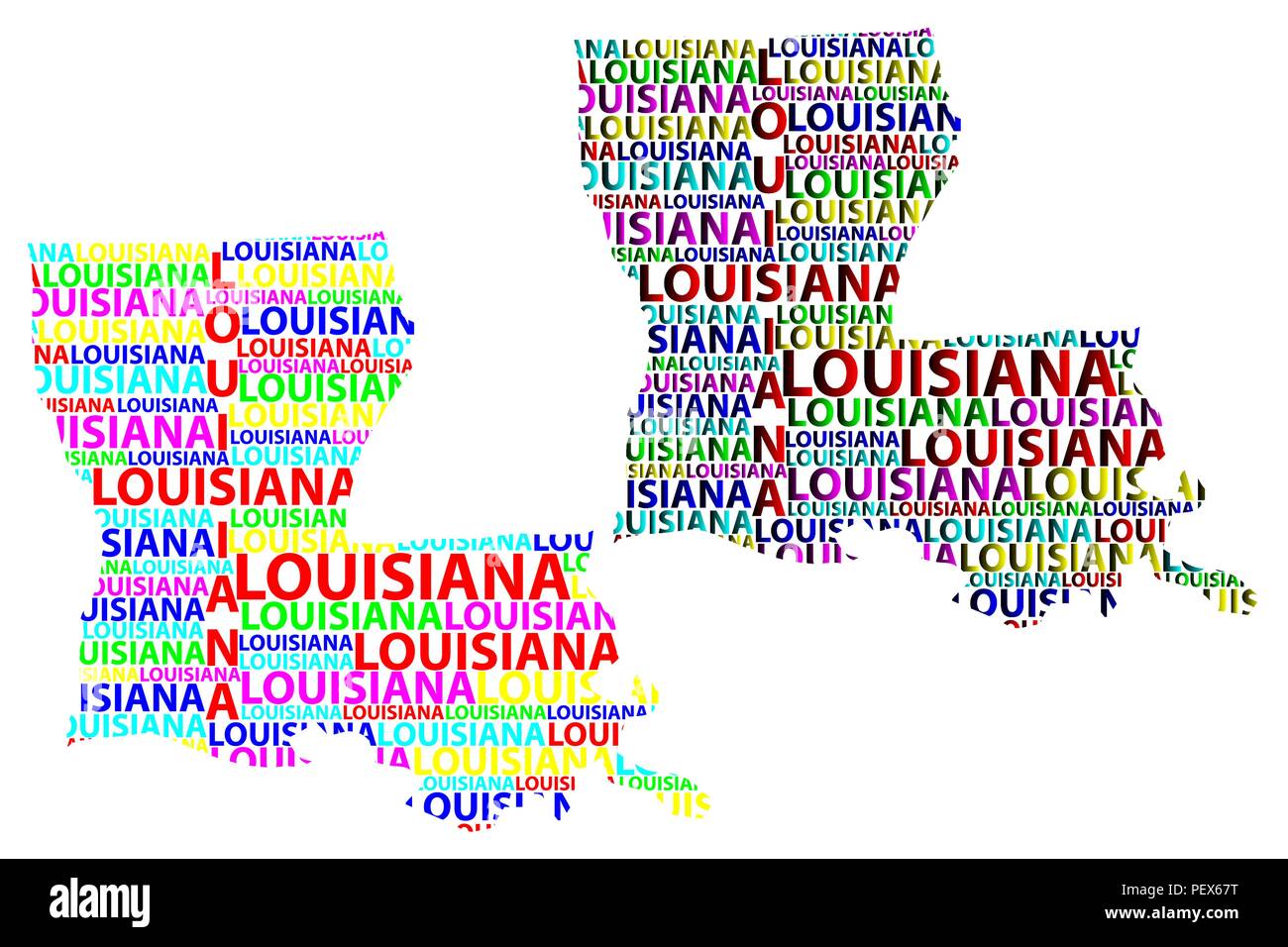 Sketch Louisiana (United States of America, Pelican State) letter text ...