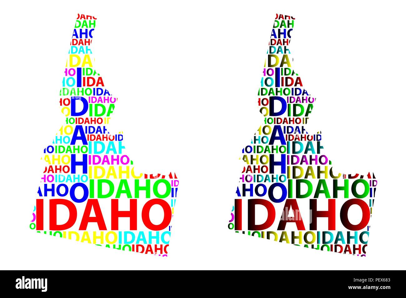 Sketch Idaho (United States of America) letter text map, Idaho map - in ...