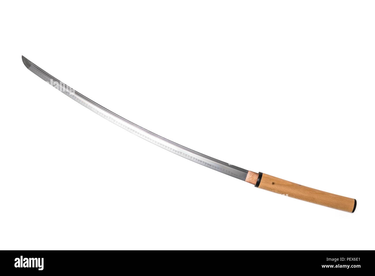 Japanese sword without scabbard on white background Stock Photo - Alamy