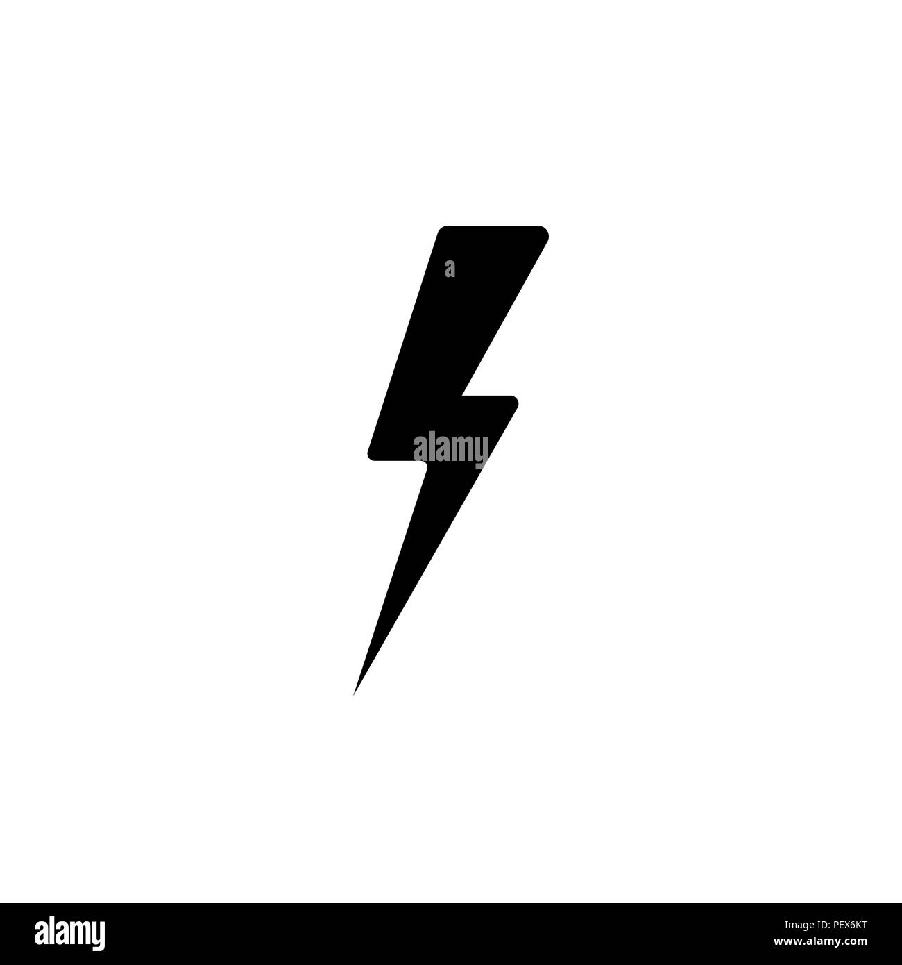 Lightning flat icon. vector illustration black on white background ...
