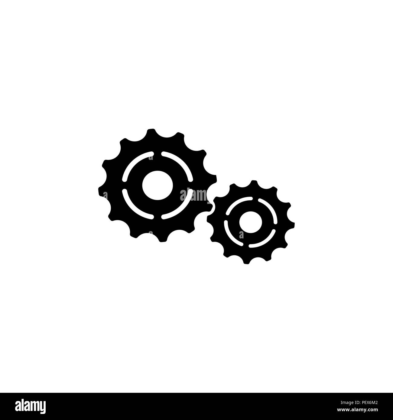 Vector Cog Settings Icon Symbol black on white background Stock Vector ...