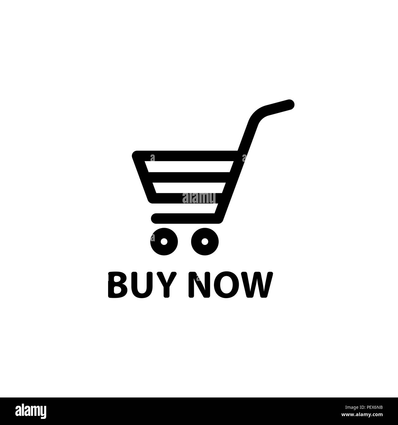 shopping cart (buy now) icon. vector illustration Stock Vector Image ...