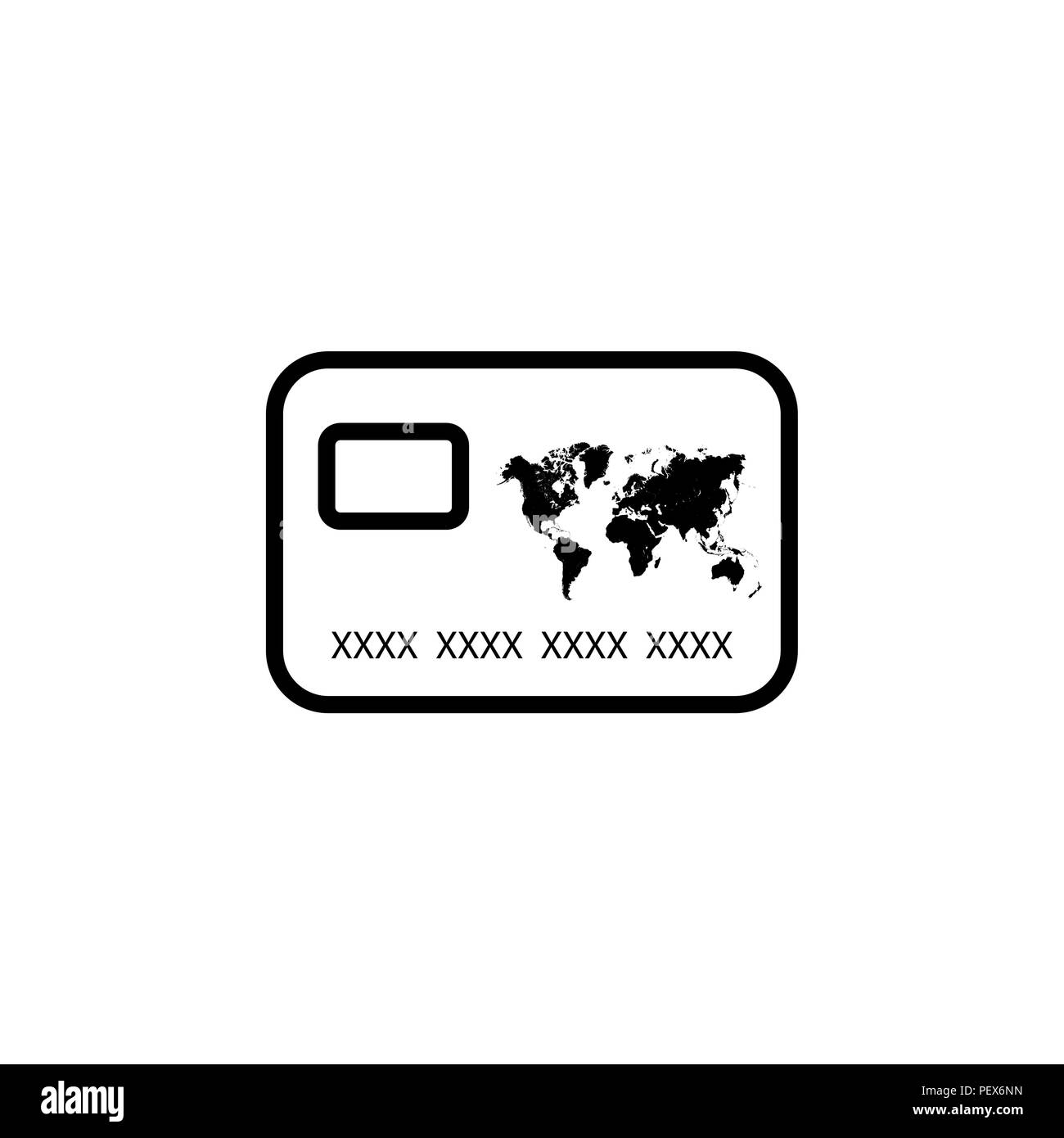 credit card icon. vector illustration black on white background Stock ...