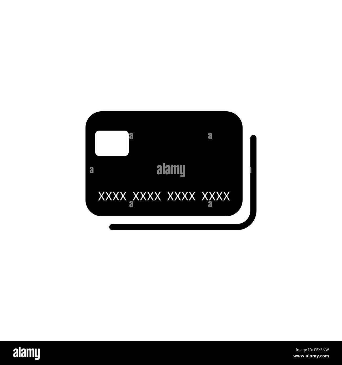 credit card icon. vector illustration black on white background Stock ...