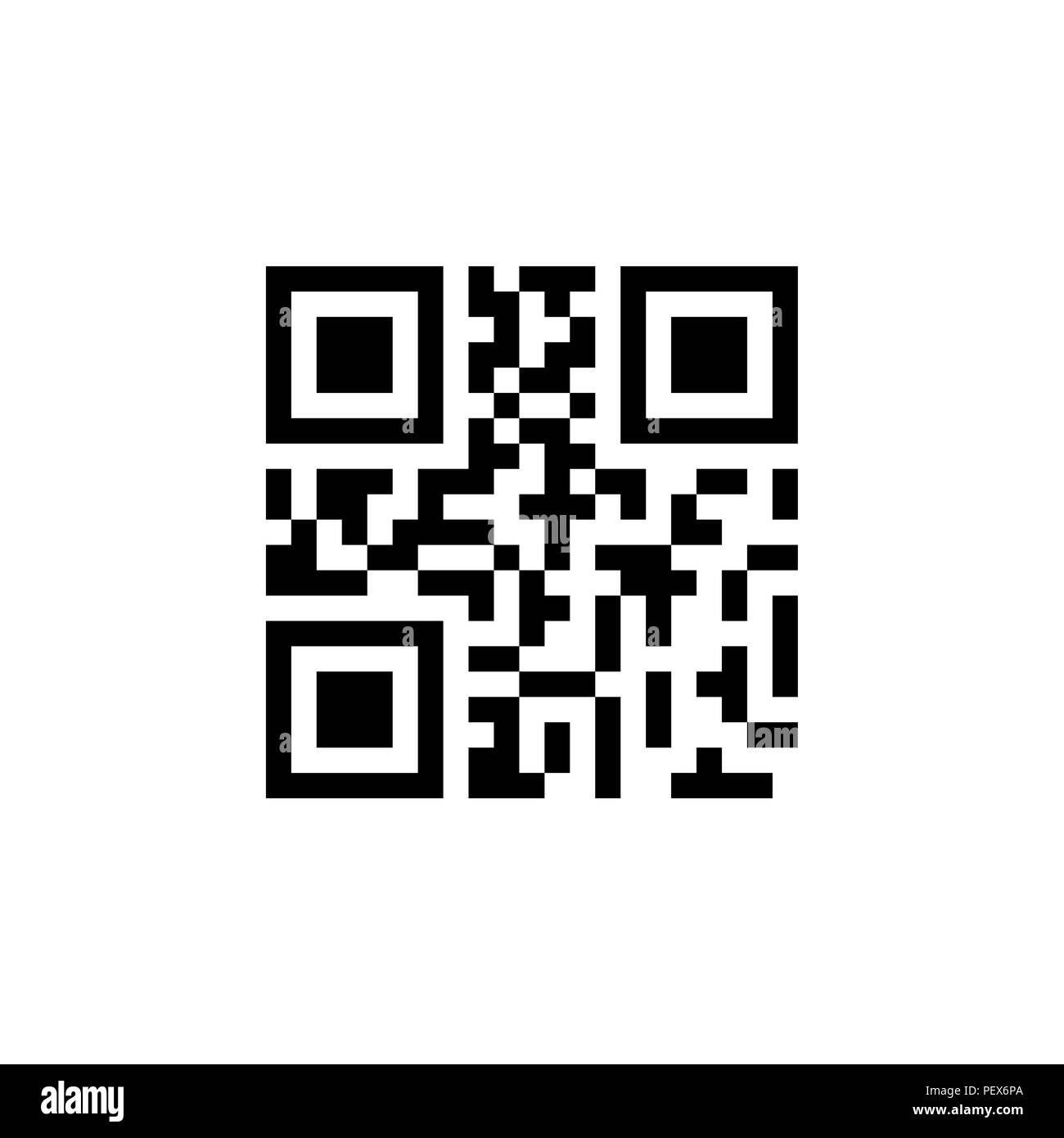 Qr Code Sample For Smartphone Scanning Black On White Background Stock Vector Image And Art Alamy