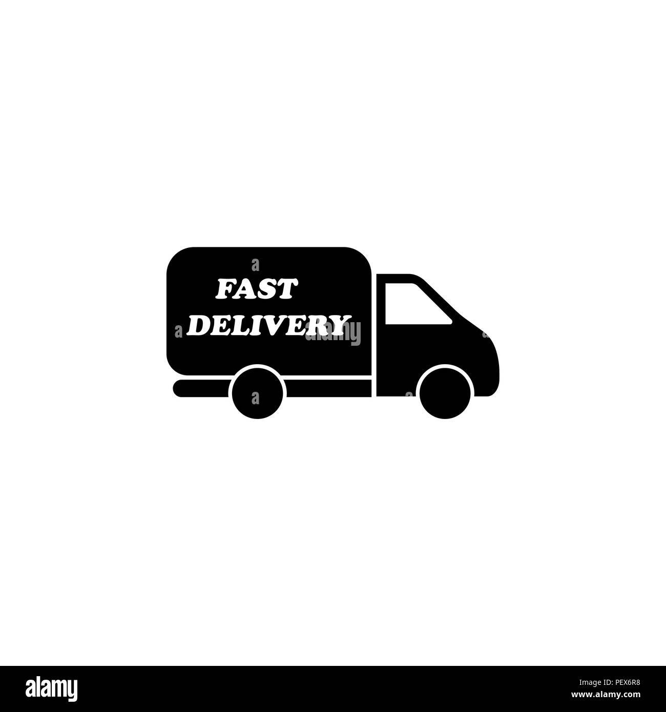 fast delivery icon. Vector illustration. black on white background ...