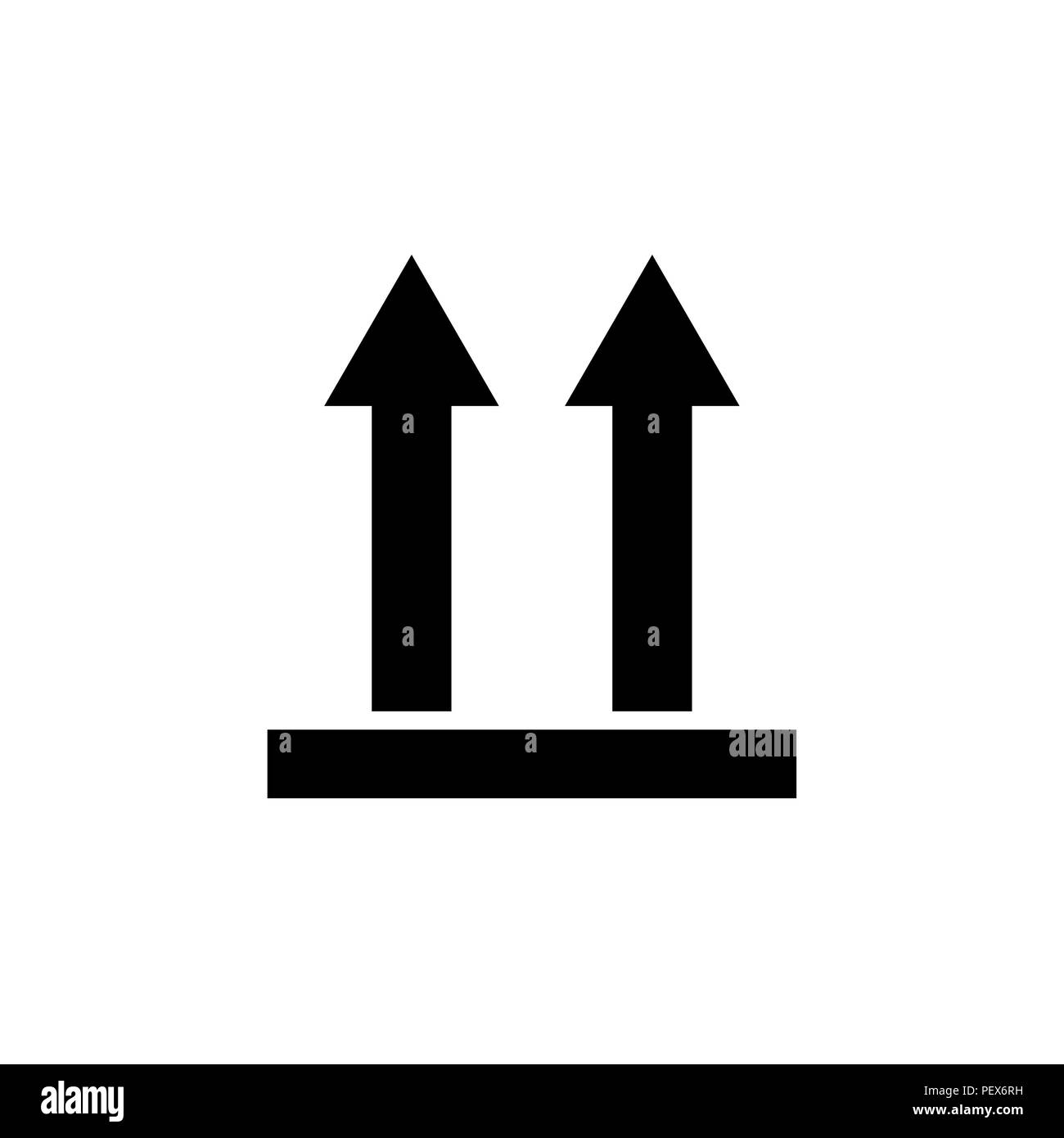 Up arrow on cardboard Black and White Stock Photos & Images - Alamy