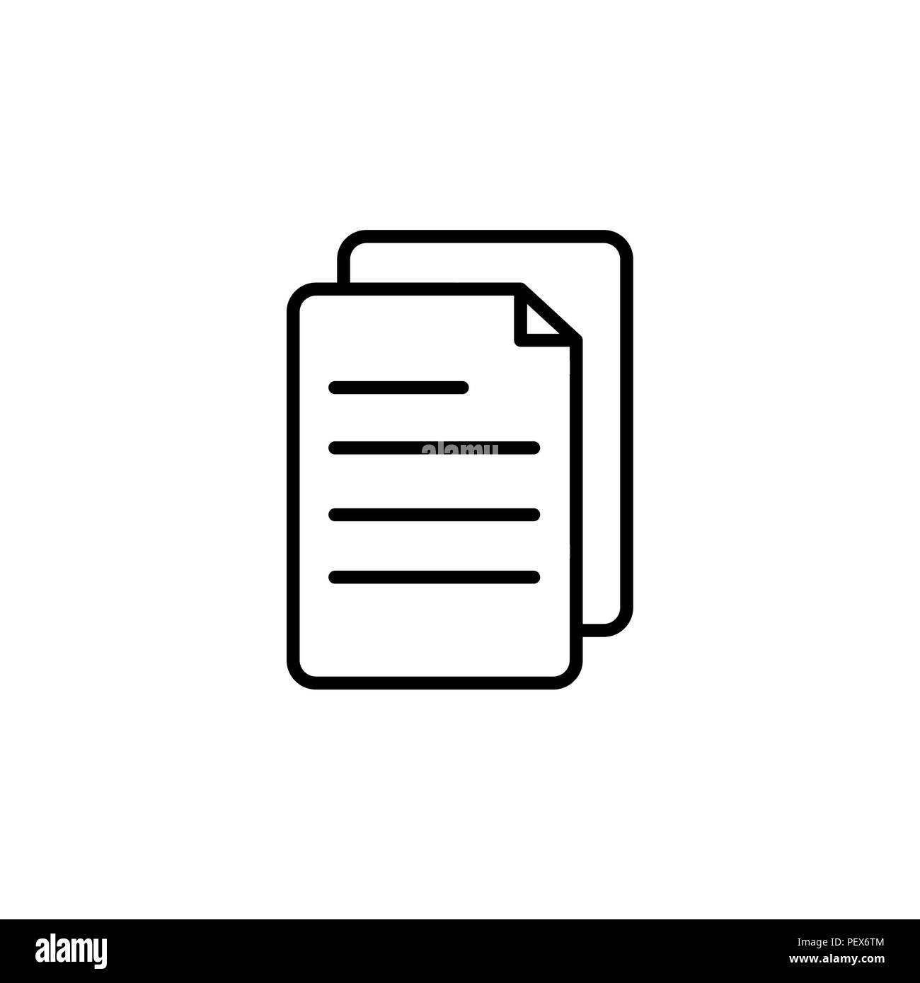 line note paper icons. vector illustration black on white background ...