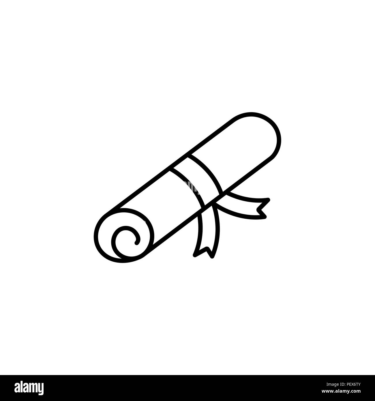 Certificate line icon. vector illustration black on white background ...