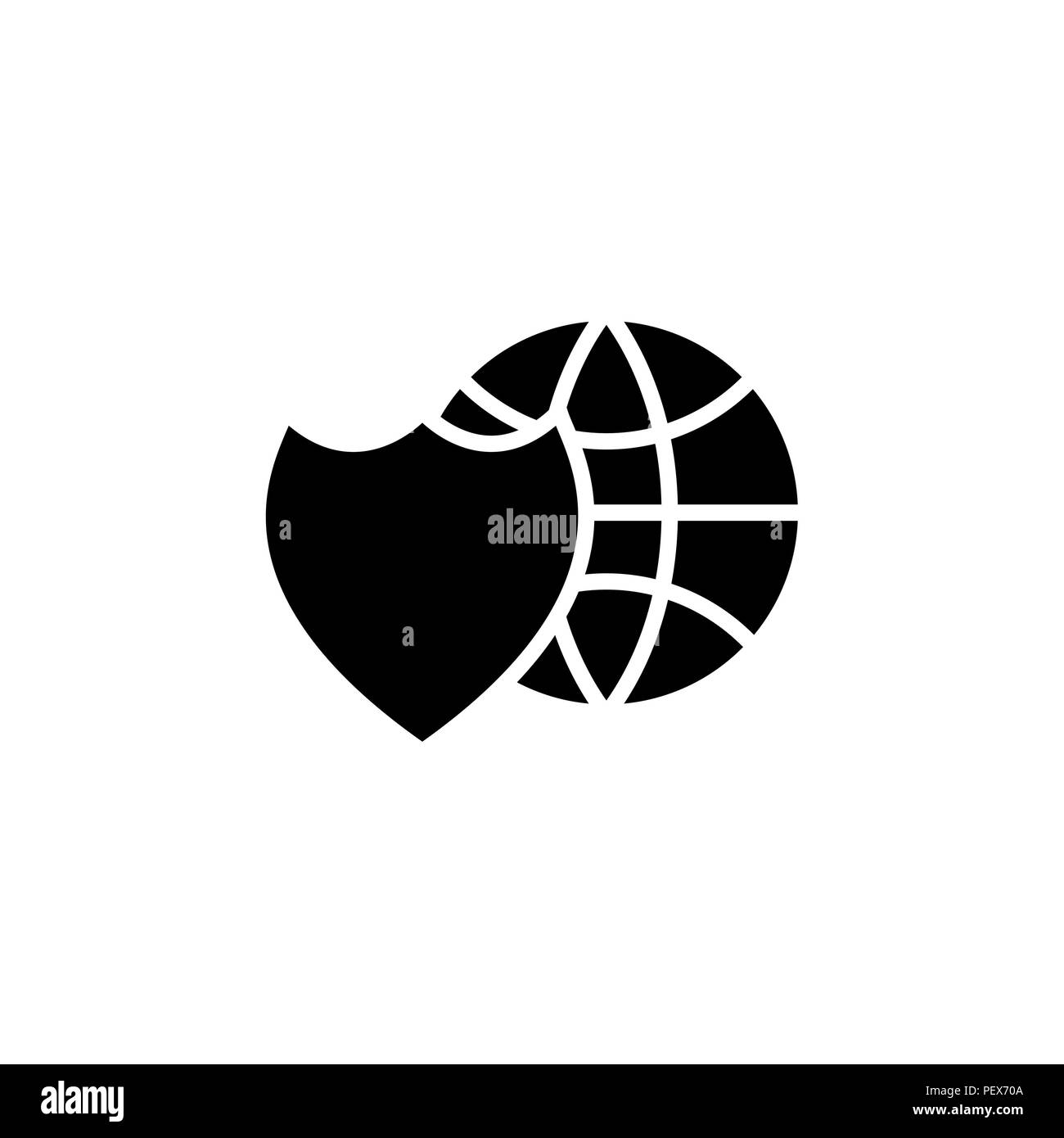 shield icon with a world globe. vector illustration Stock Vector Image ...