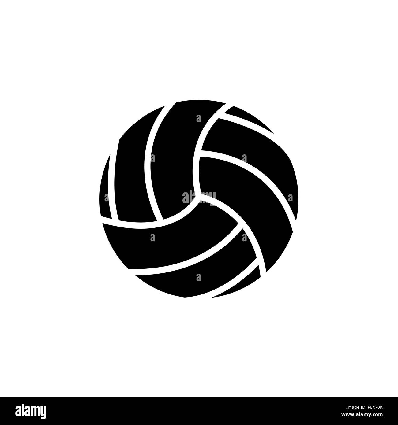 volleyball ball. vector illustration black on white background Stock ...