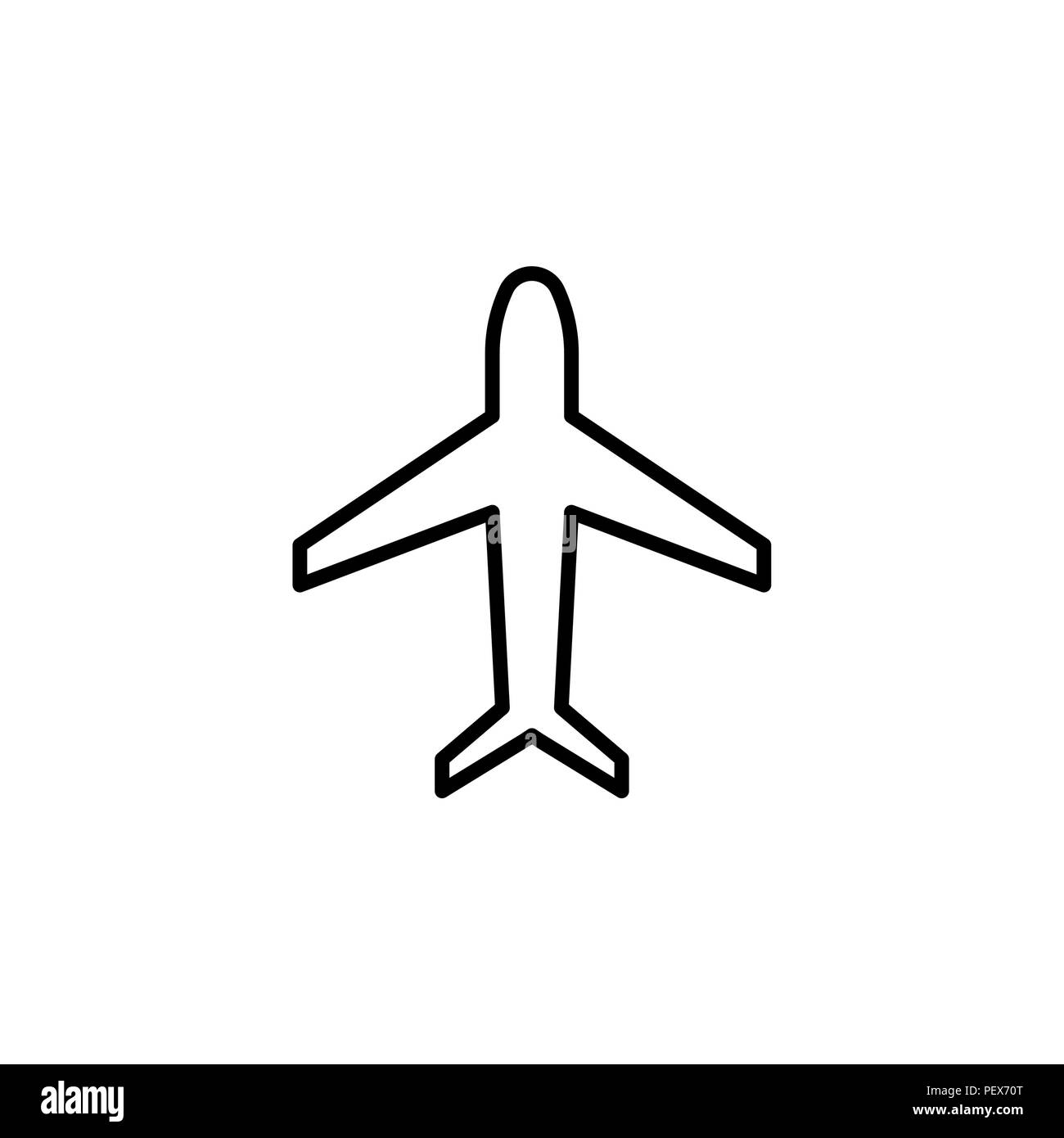 Plane line icon. vector illustration black on white background Stock ...