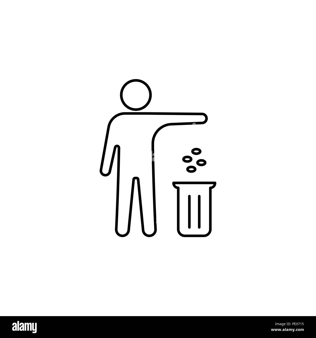 Silhouette of a man throwing garbage in a bin Stock Vector Image & Art ...