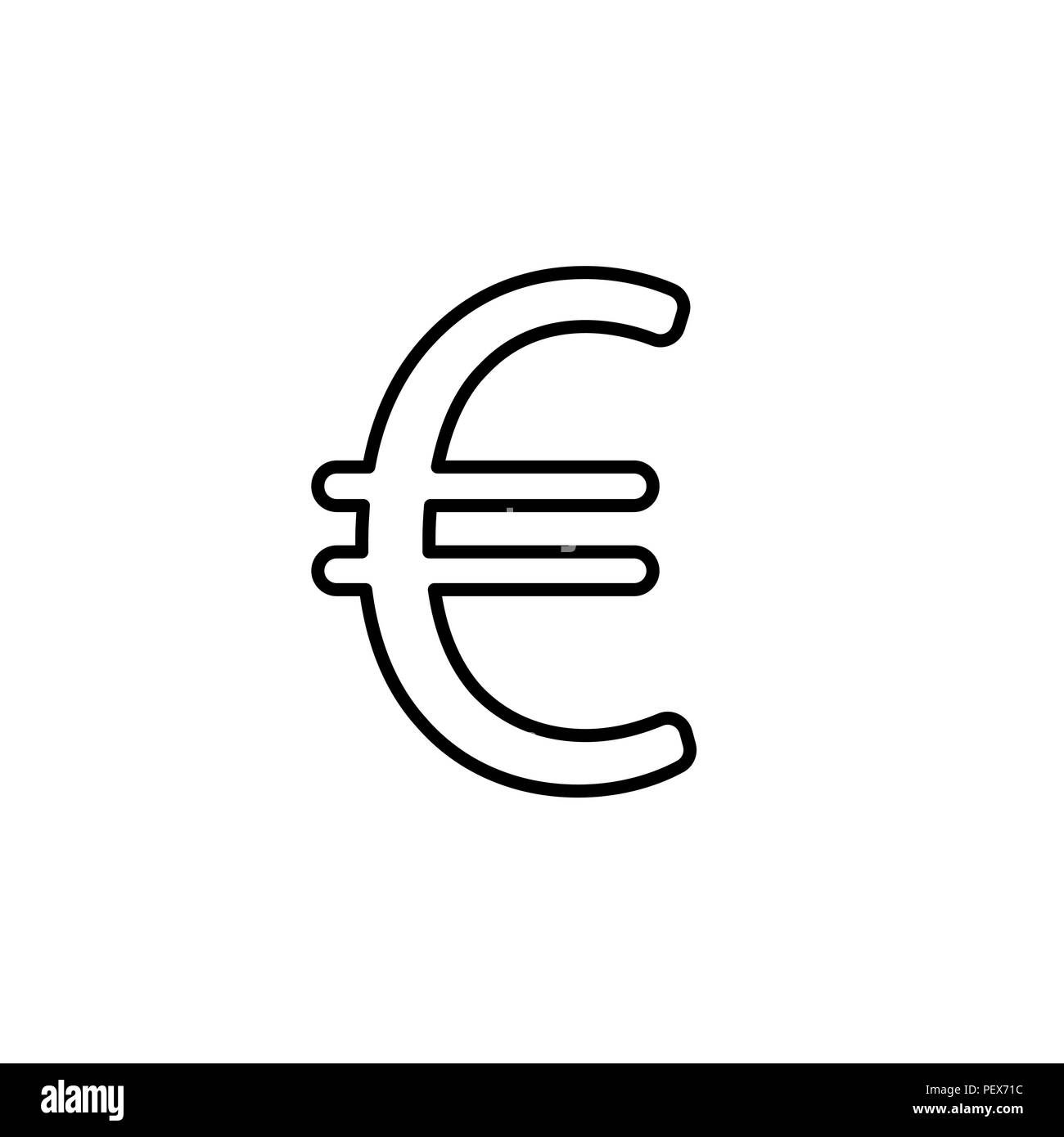 Euro line icon. Vector illustration. black on white background Stock ...