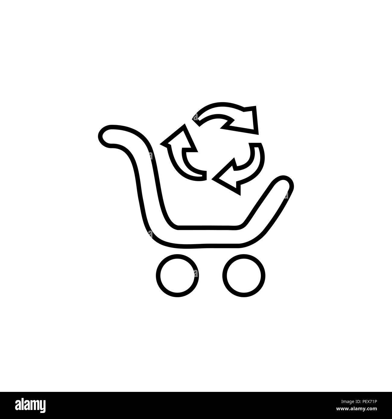 exchange of goods line icon black on white background Stock Vector ...