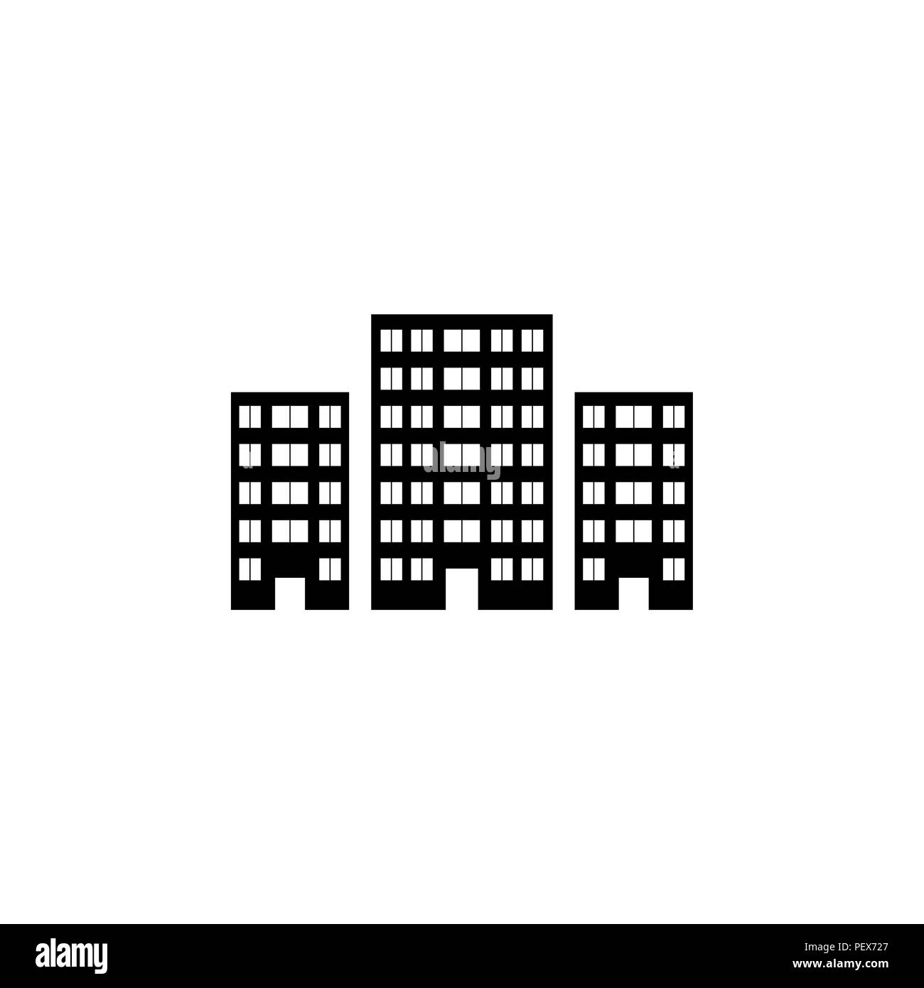 building Icon vector illustration black on white background Stock ...