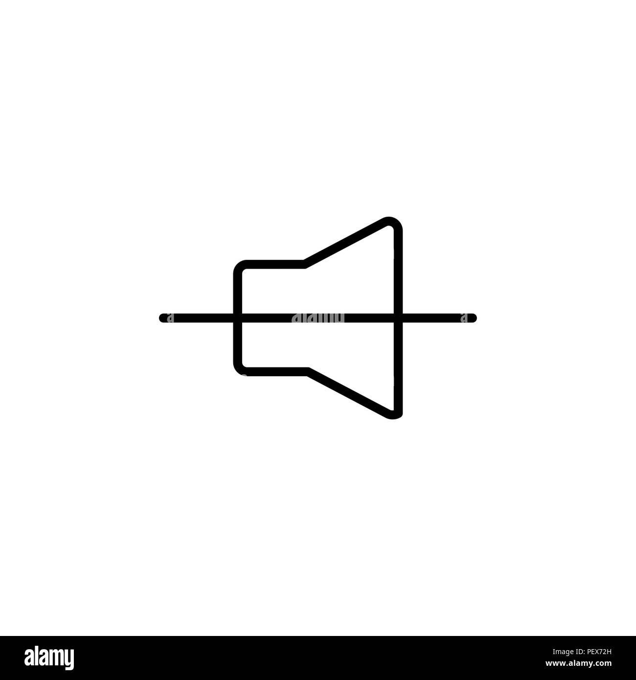 Mute sound line icon black on white background Stock Vector Image & Art ...