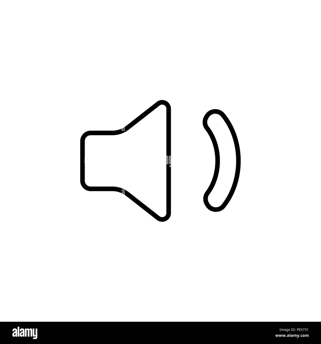 volume low sign. line icon black on white background Stock Vector Image ...