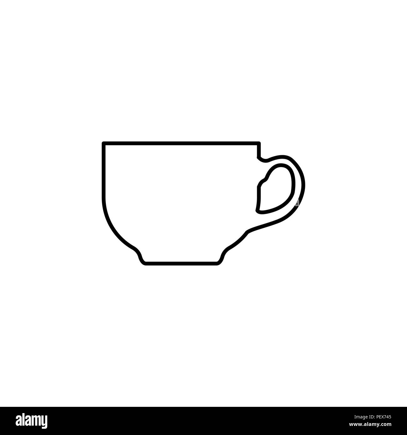 Coffee cup line icon black on white background Stock Vector Image & Art ...