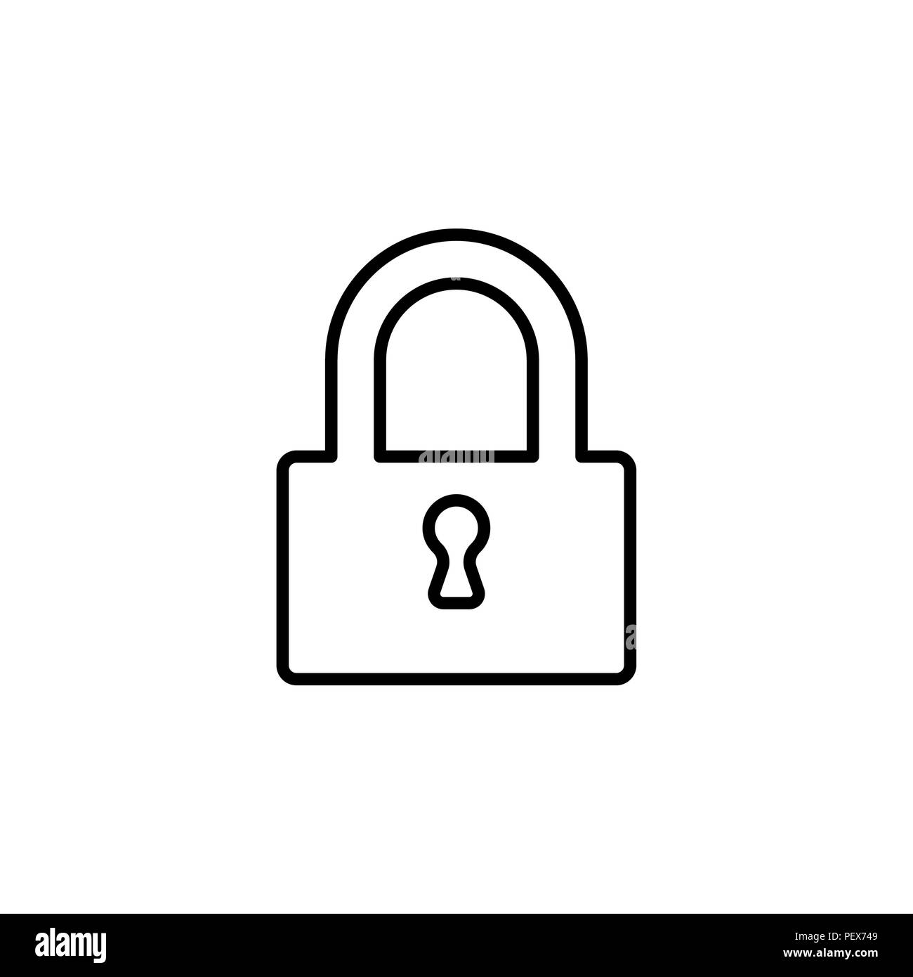 Padlock line icon, vector illustration black on white background Stock ...