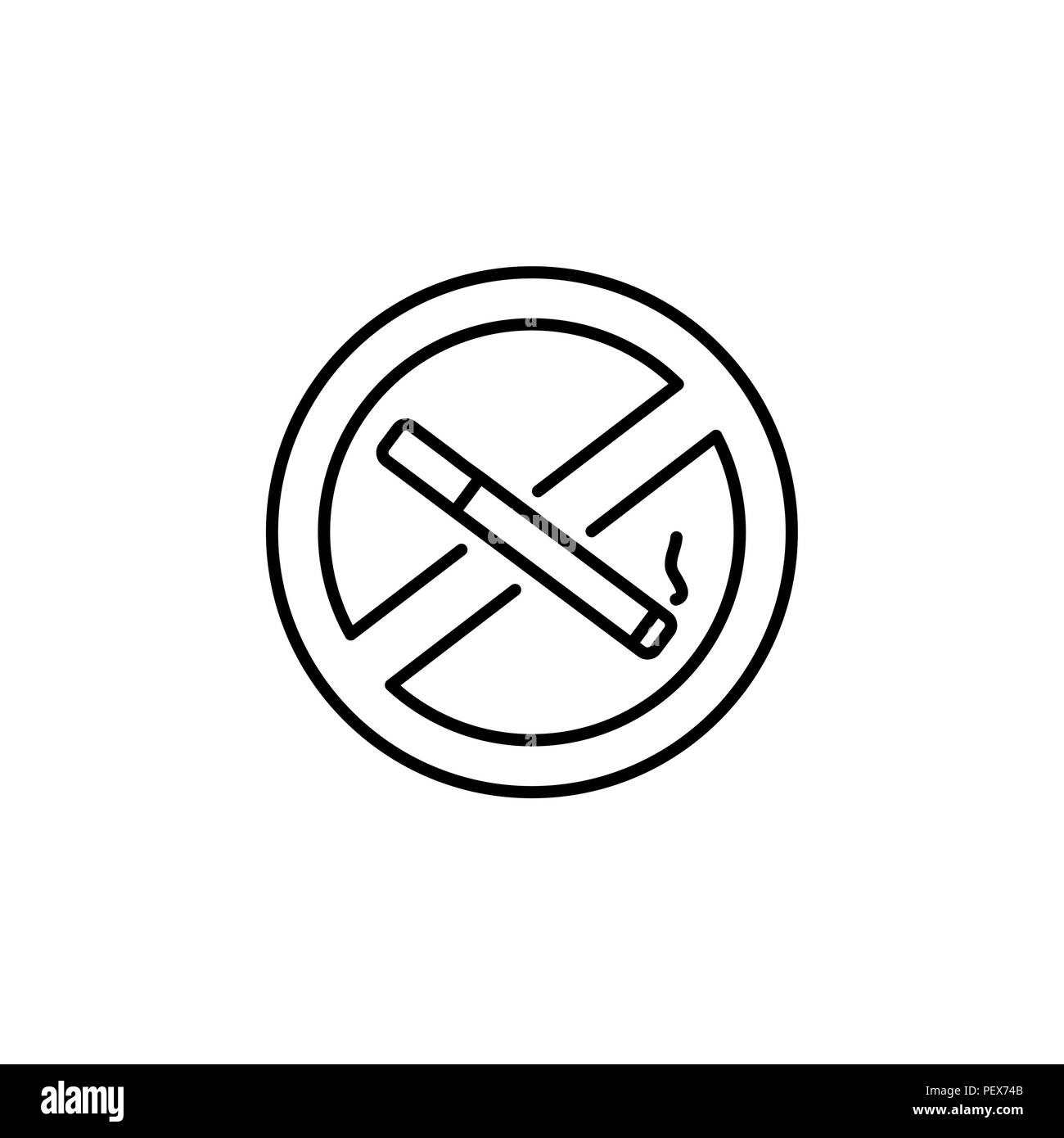 No smoking sign line icon. black on white background Stock Vector Image ...
