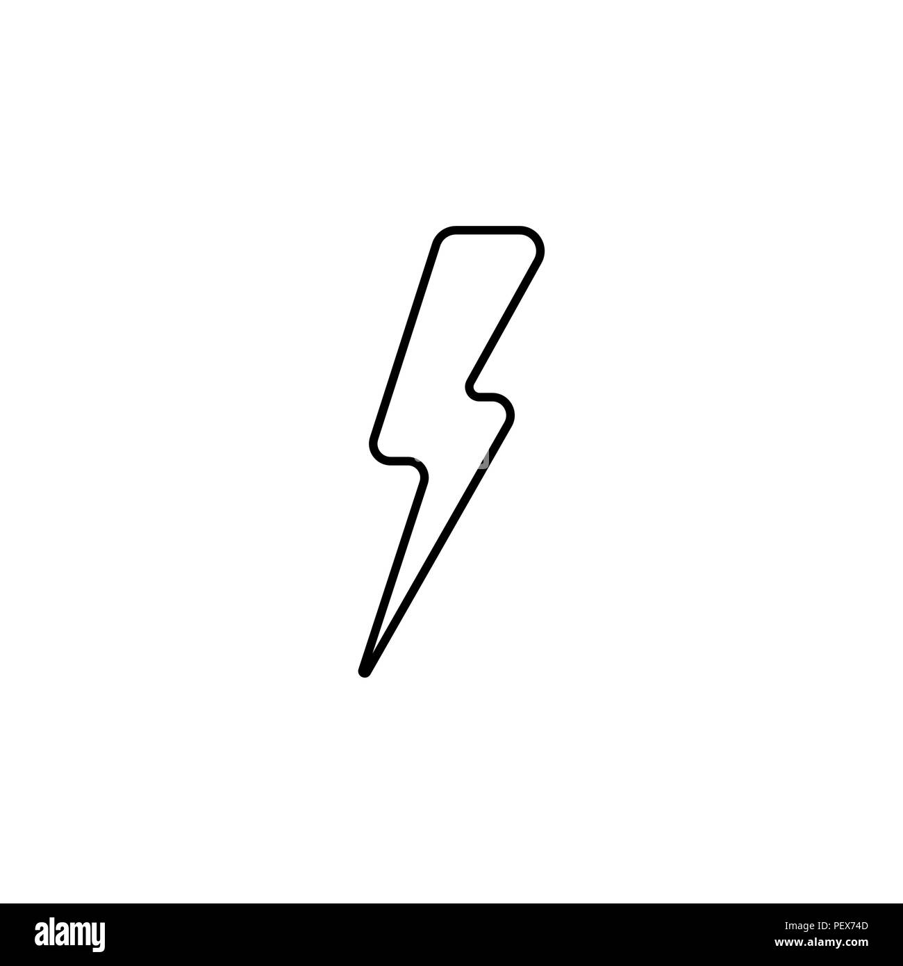 Lightning line icon. vector illustration black on white background ...